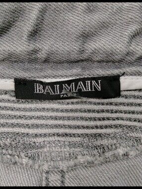 Balmain | Jeans | Balmain Light Gray Branded Ribbed Ladies Cotton ...
